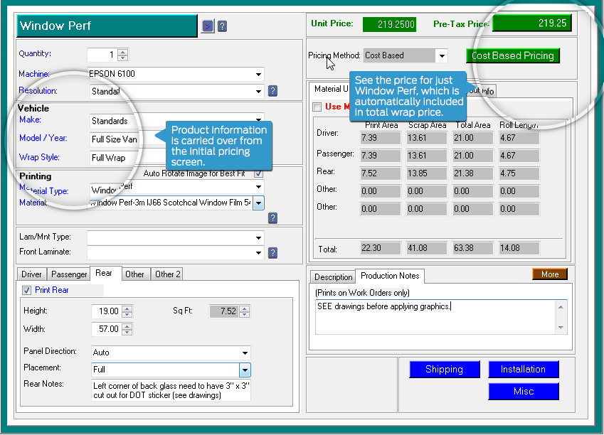 Business management software for Vehicle & Fleet Graphics.